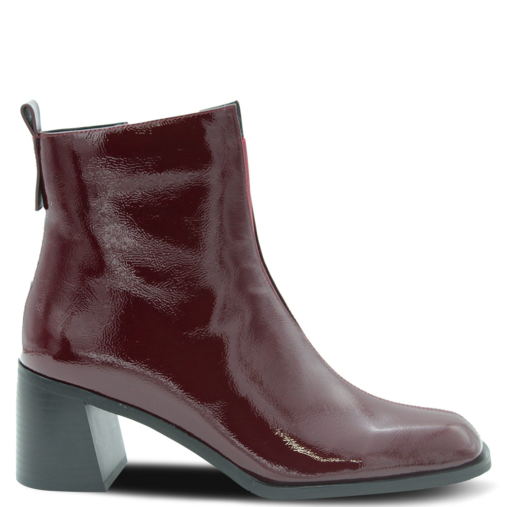 Alfie & Evie Earth Women's Block Heel Patent Leather Boots – Manning Shoes