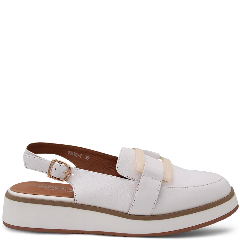 Alfie & Evie Quavo Women's Leather Sling Back Loafers | Casual Style ...