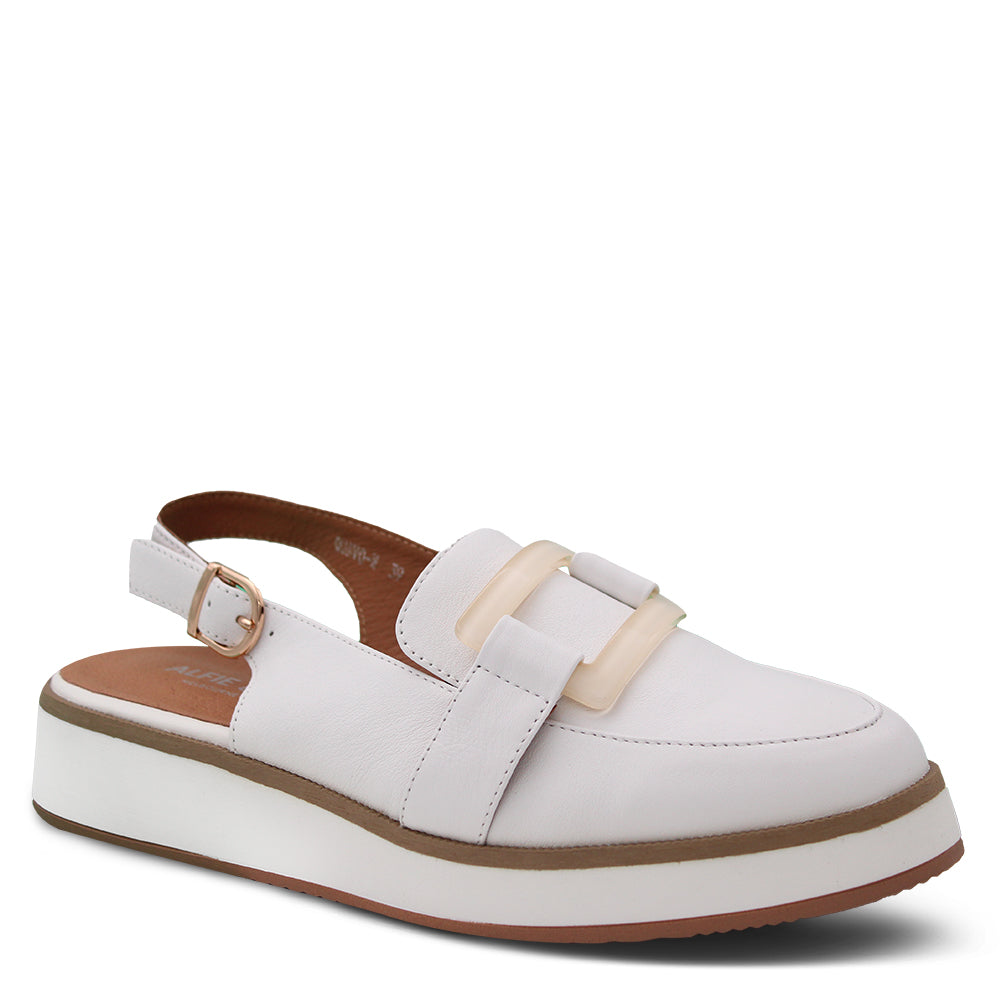 Alfie & Evie Quavo Women's Leather Sling Back Loafers | Casual Style ...
