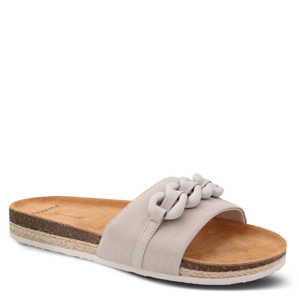 Frankie4 Quinn Women's Flat Linen Slides | Luxury Slides For Summer ...