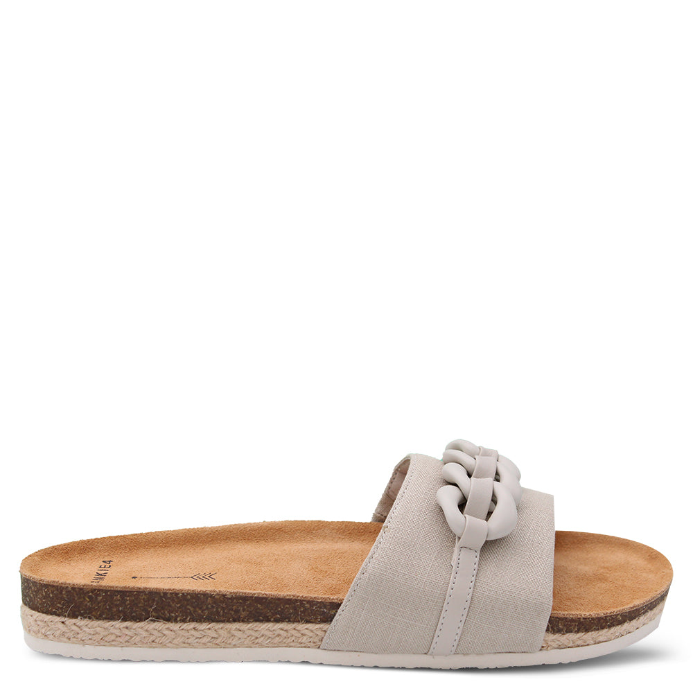 Frankie4 Quinn Women's Flat Linen Slides | Luxury Slides For Summer ...