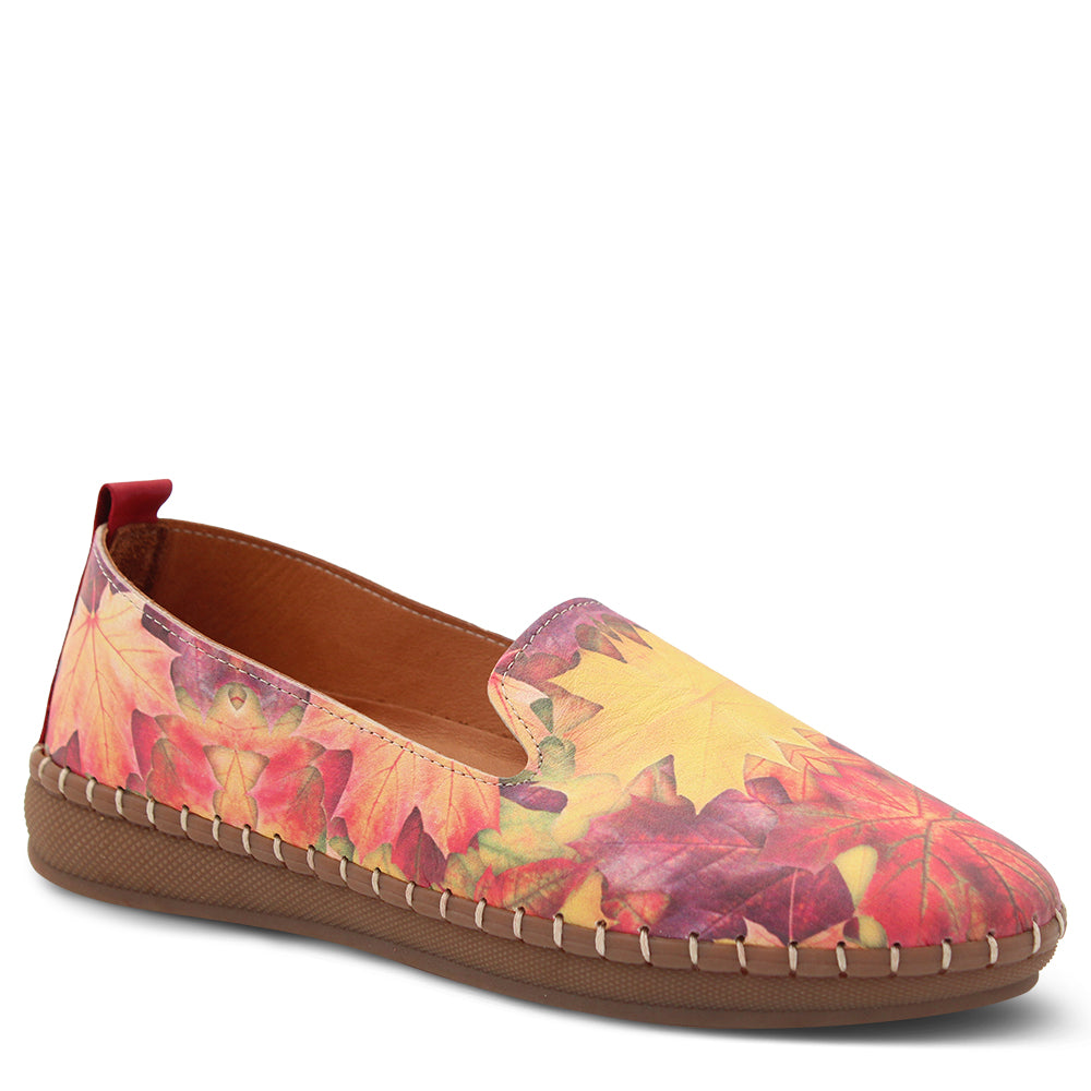 Sala Reba Casual Women's Flat With Autumn Theme Printed Leather ...