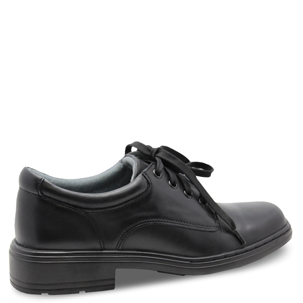 Clarks Infinity Black Leather School Shoes - Manning Shoes