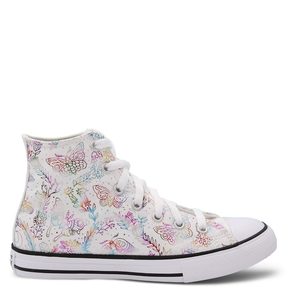 Converse Chuck Taylor All Star Hi Butterfly Print Kids Sneakers ...